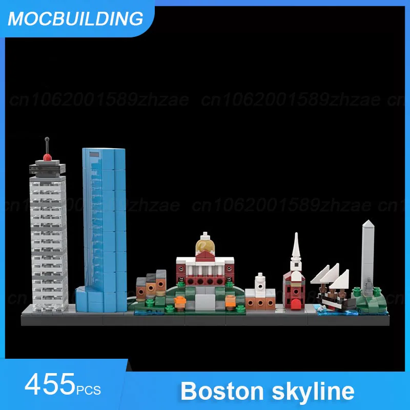 MOC Building Blocks Boston Skyline Model DIY Assemble Bricks ...
