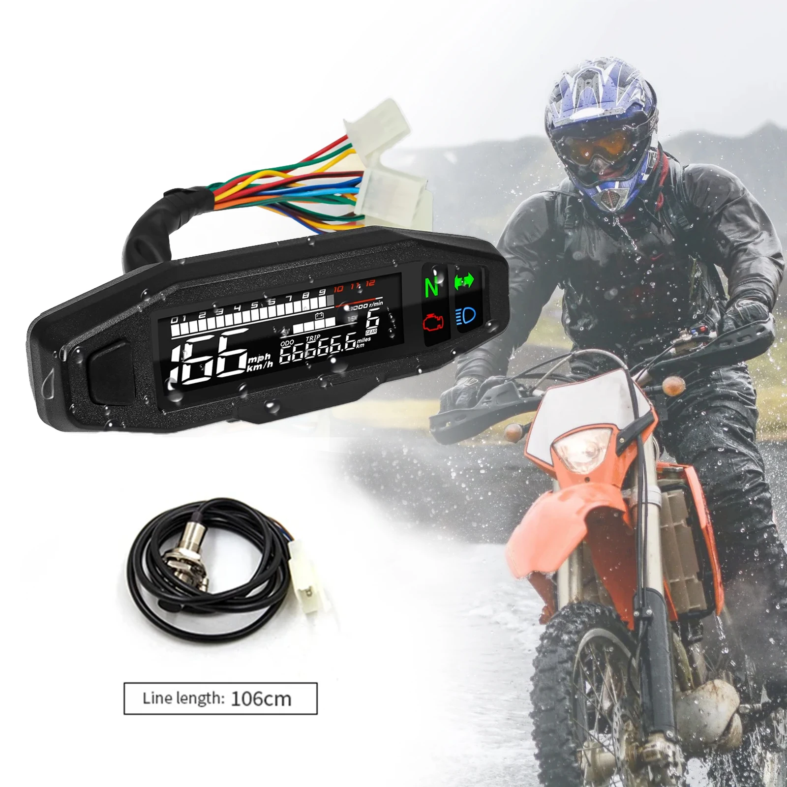 Mini-Universal-Motorcycle-LCD-Digital-Odometer-Speedometer-Tachometer ...