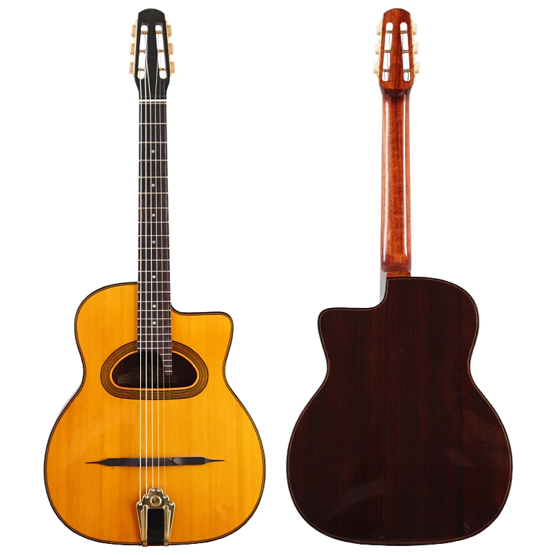 Gypsy Django guitarra acústica de madera de abeto macizo, instrumento ...
