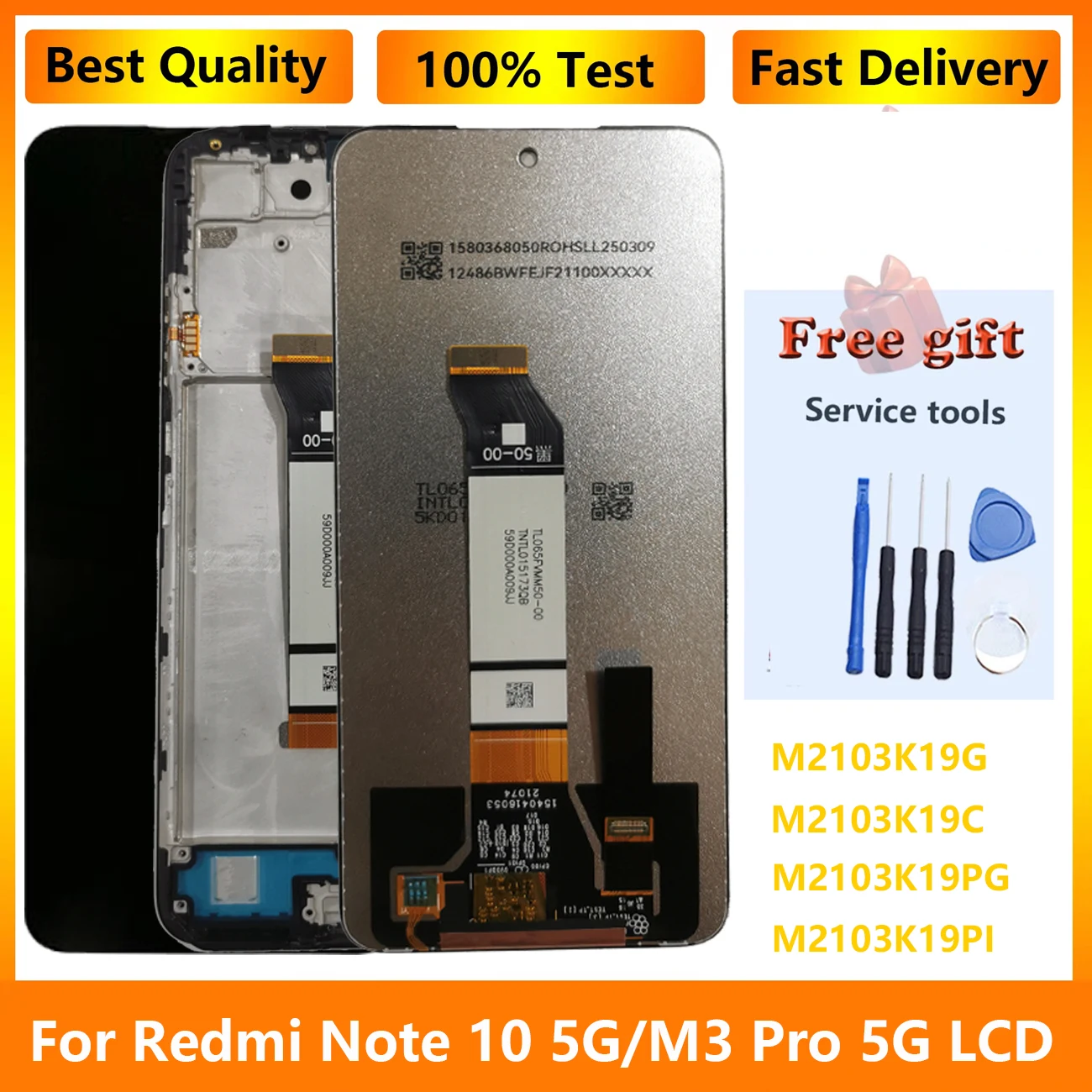 6.5"Lcds For Xiaomi Redmi Note 10 5G LCD Display M2103K19G Touch Screen ...