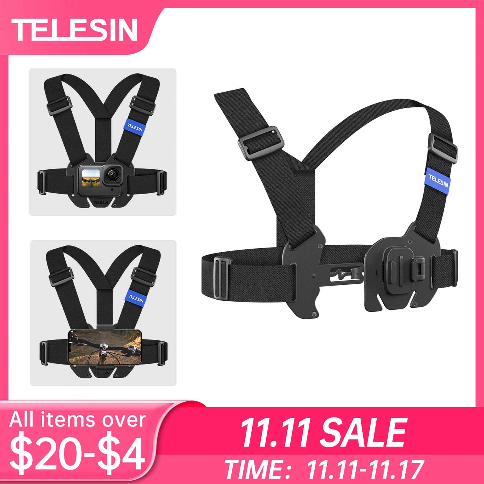 TELESIN-Quick-Release-Chest-Strap-Mount-Belt-Mount-for-GoPro-Hero-12-11 ...