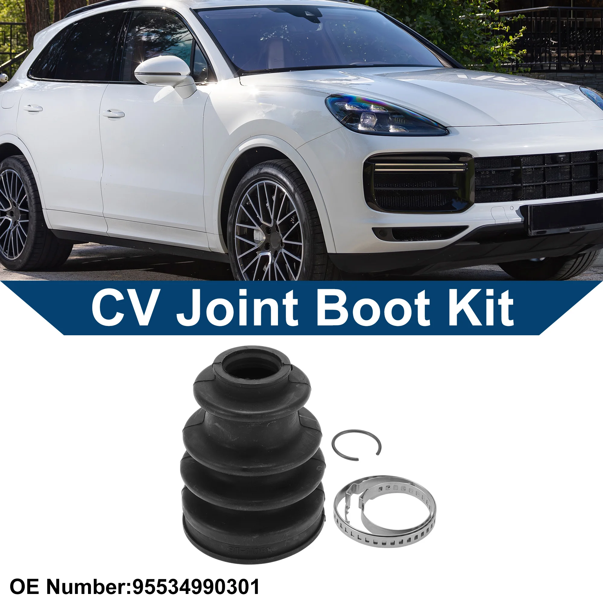 X Autohaux No.95534990301 Inner CV Joint Boot Kit w/ Clamps for Porsche ...