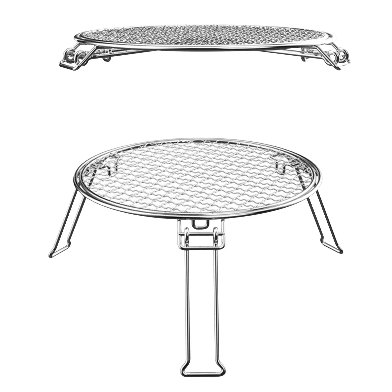 Réchaud,Barbecue rond Portable à 3 pieds, barbecue épais et pliable ...