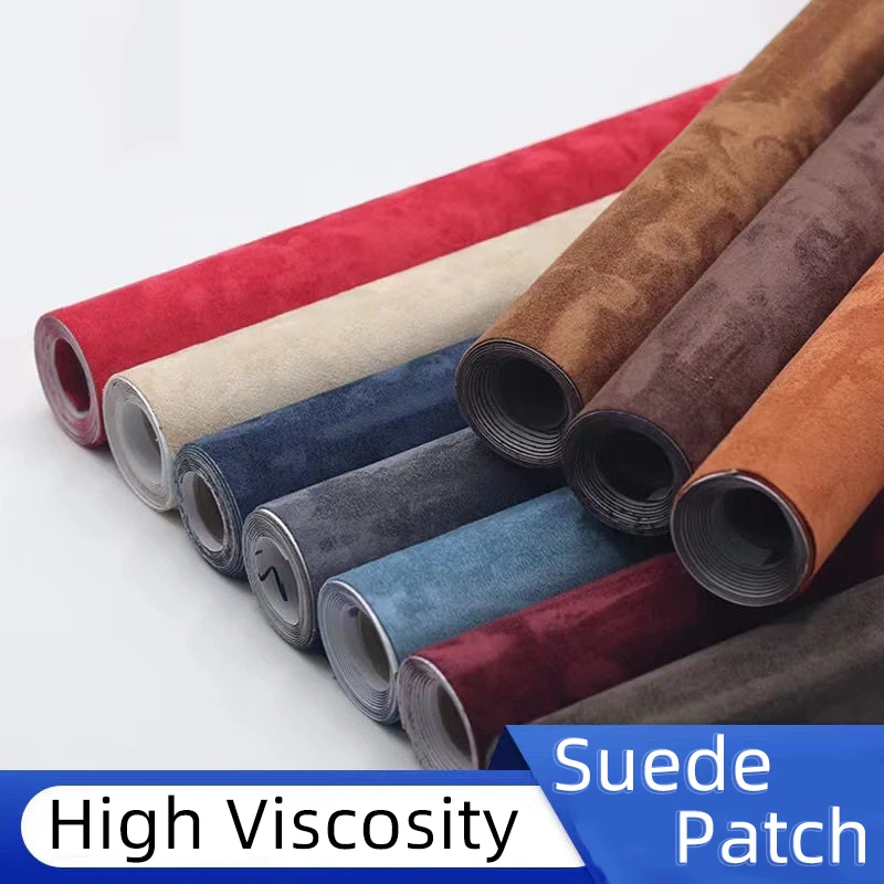 Suede Leather Refurbished PU self-adhesive Artificial Synthetic Leather ...
