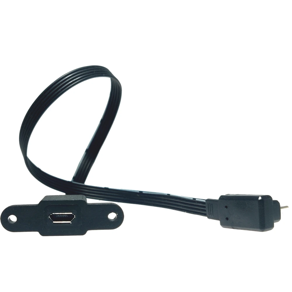 90 degree 5Pin left right angle micro-usb port male to female lock plug ...