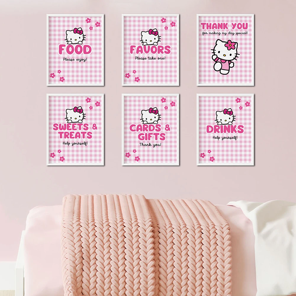 Hello-Kitty-Poster-Sanrio-Wall-Art-Canvas-Painting-Print-Birthday-Party ...
