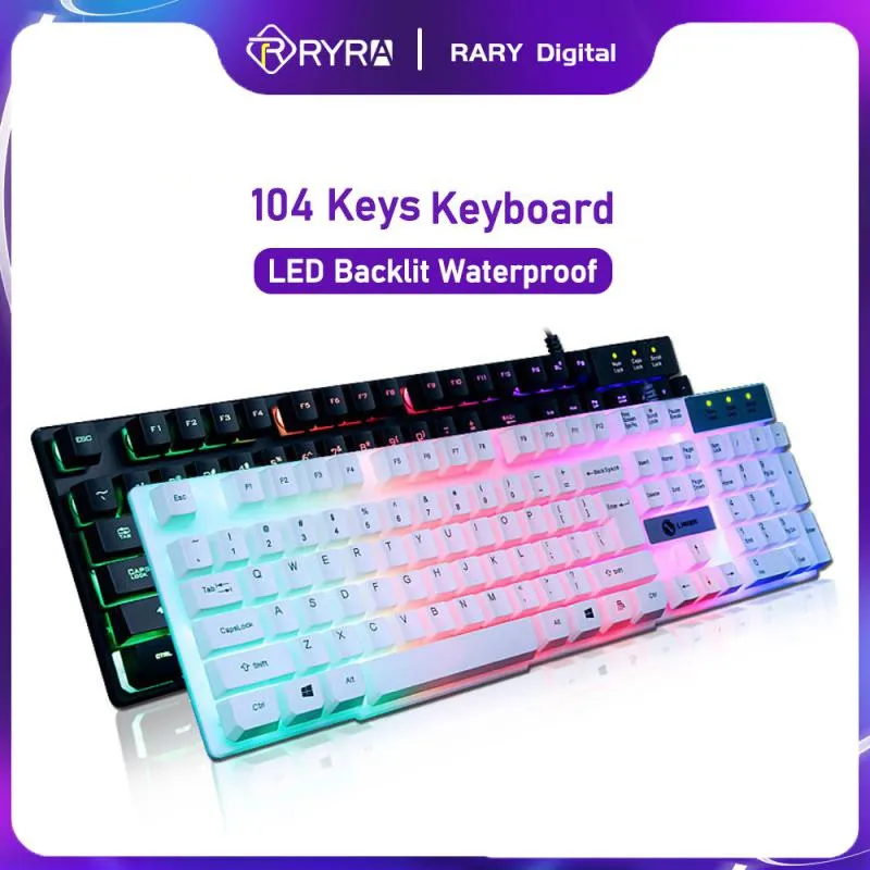 RYRA-Gaming-Membrane-Keyboard-Wired-104-Keys-Keyboard-With-LED-Backlit ...