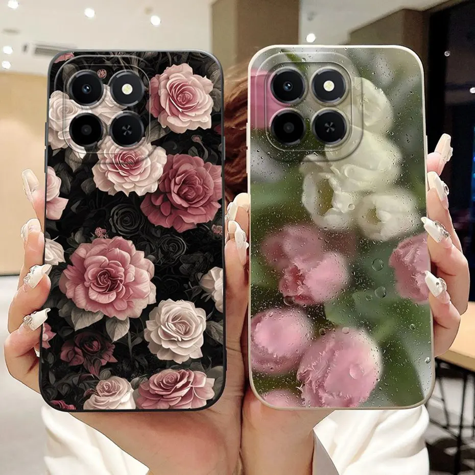Beautiful Floral Phone Case For Honor X6c Soft Silicone Shockproof ...