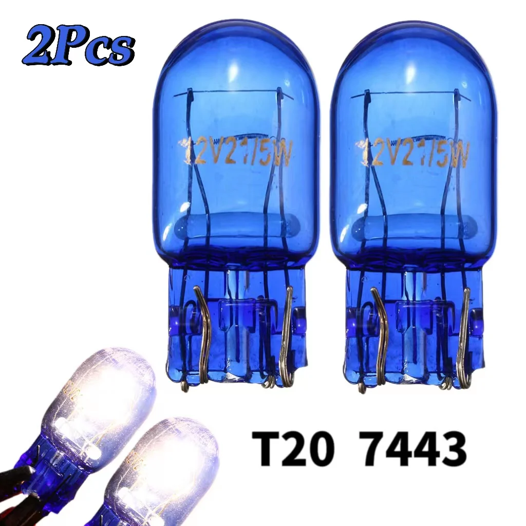 1-2-4pcs-Car-Lights-T20-580-7443-W21-5W-12V-W3x16q-Natural-Blue-Glass ...
