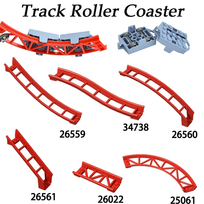 Track Roller Coaster Rail Bow Slope Shaft Edges Brick Part Building ...