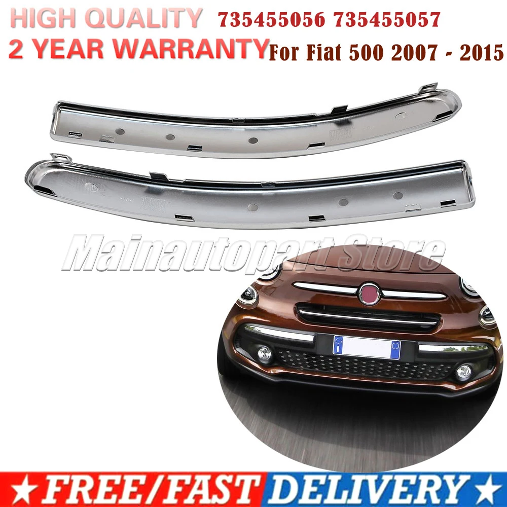 Front Bumper Upper Grill Moulding Lower Trim For Fiat 500 2007-2015 ...