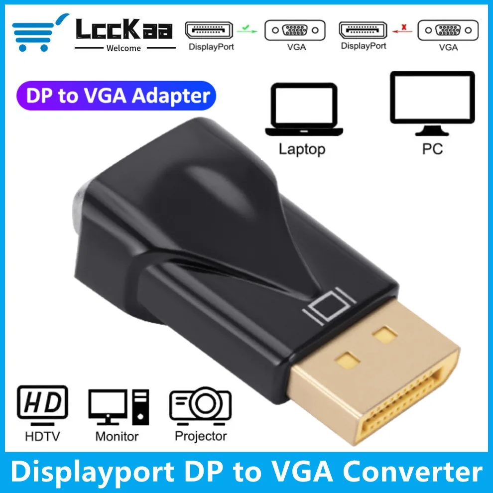 LccKaa-DisplayPort-to-VGA-Converter-DP-to-VGA-Adapter-1080P-DP-Male-to ...