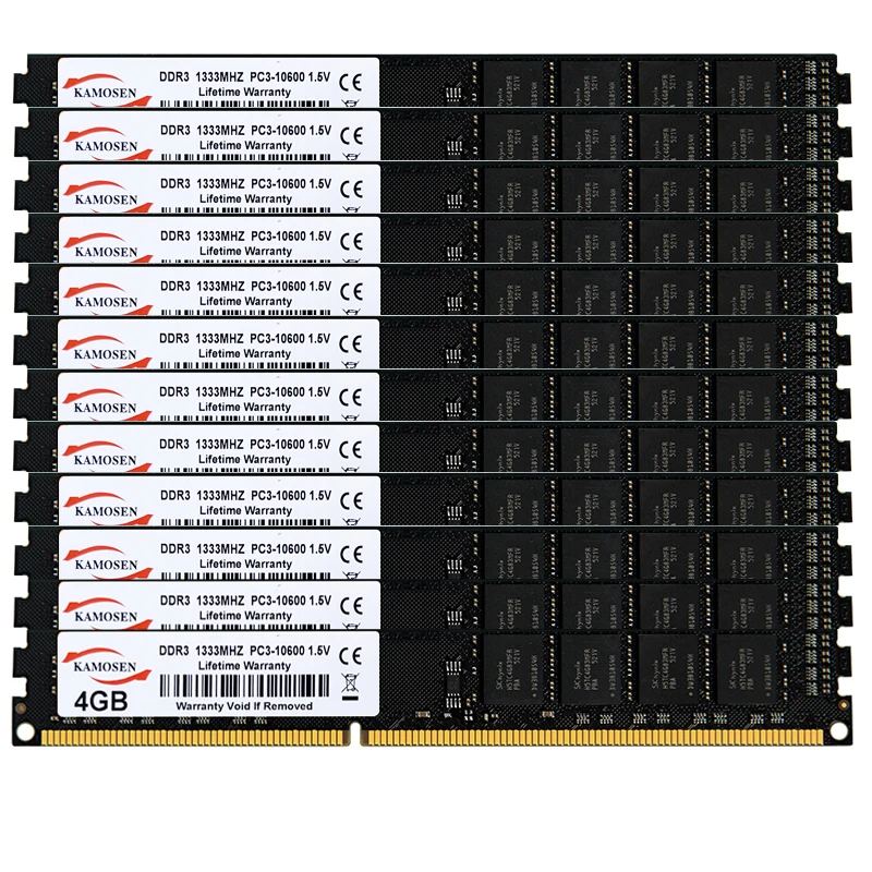 KAMOSEN DDR3 RAM 4GB 1333MHz 1600MHz brand new low voltage 1.5V PC3-12800U desktop memory DIMM ...