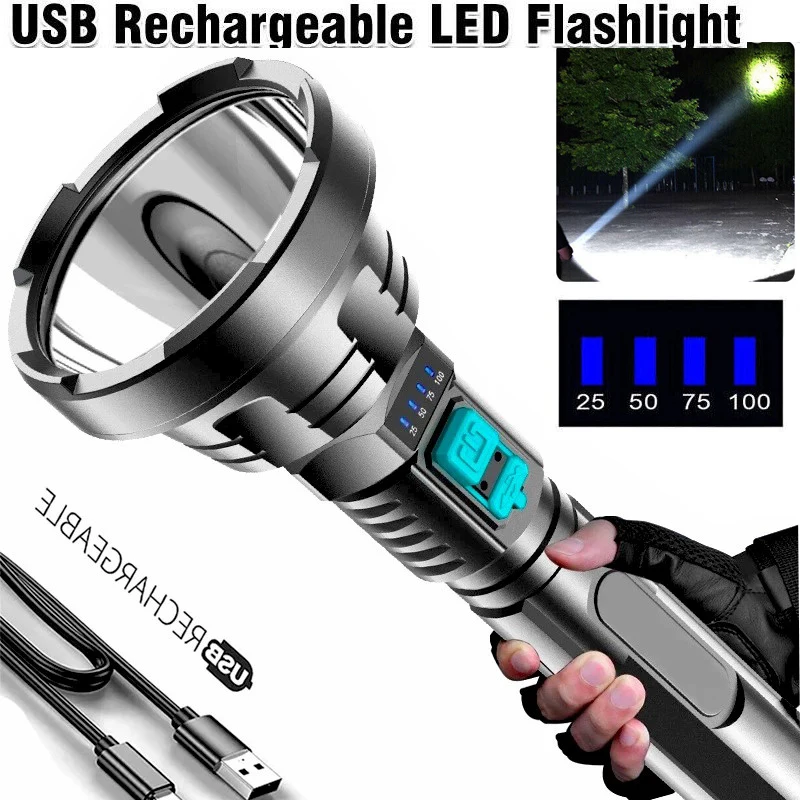 Portable-USB-Rechargeable-Tactical-Flashlight-Super-Bright-Waterproof ...