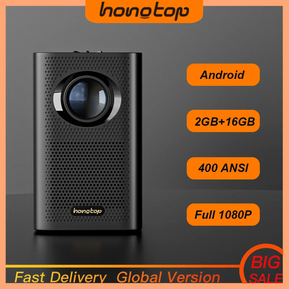 HONGTOP S30 Android 10 400 ANSI Lumens 4K Portable Projector 16GB Home ...