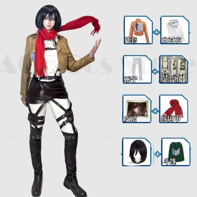 Anime-traje-Cosplay-terno-com-cintos-Levi-Ataque-Eren-Mikasa-Titan ...