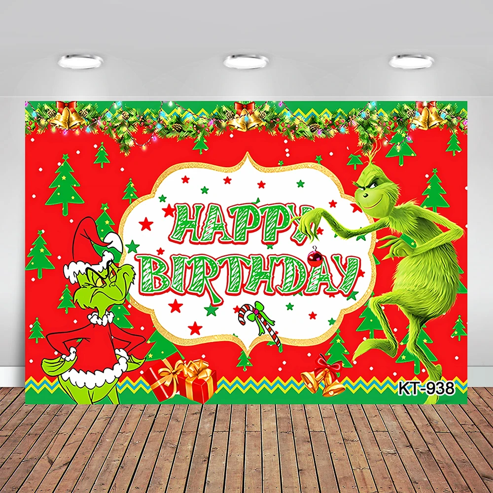 Grinch Happy Birthday Images: The Ultimate Red Christmas Backdrop for ...