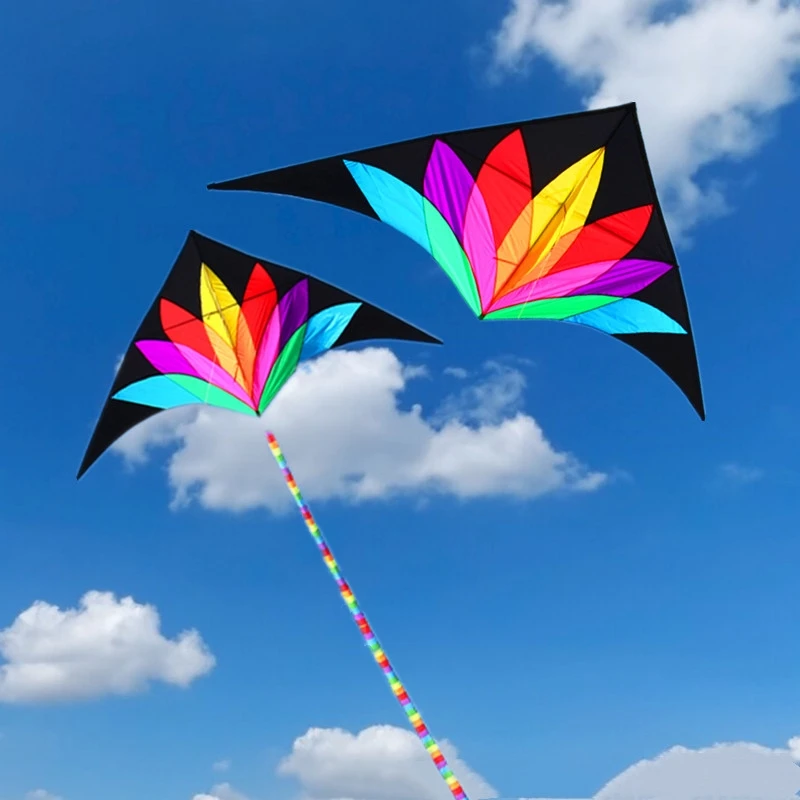 2m rainbow delta kite for children kites with 10m tail kids toy weifang ...