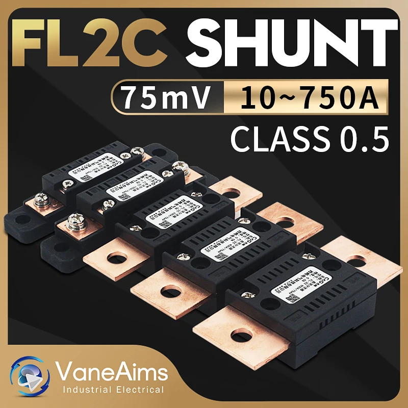 VaneAims FL-2C Shunt 300A 150A 100A 75A 50A 30A 10A 75mV DC Ammeter Shunt Resistor for Digital ...