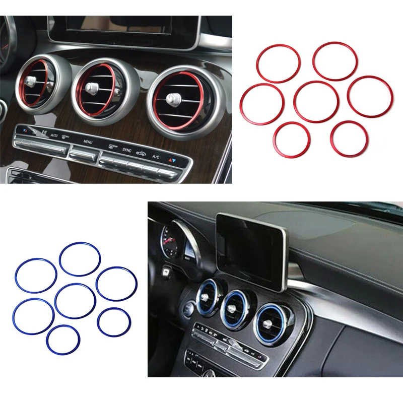 Aluminum-Alloy-Car-AC-Outlet-Ring-Air-Conditioning-Vents-Trim-Stickers ...