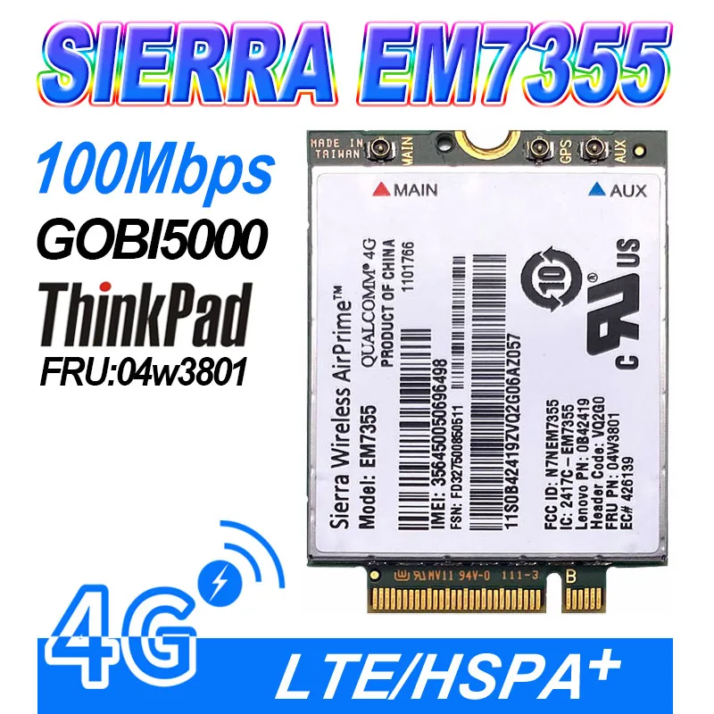 Sierra Gobi5000 Em7355 Lte/evdo/hspa+ 42mbps Ngff Card 4g Module For ...