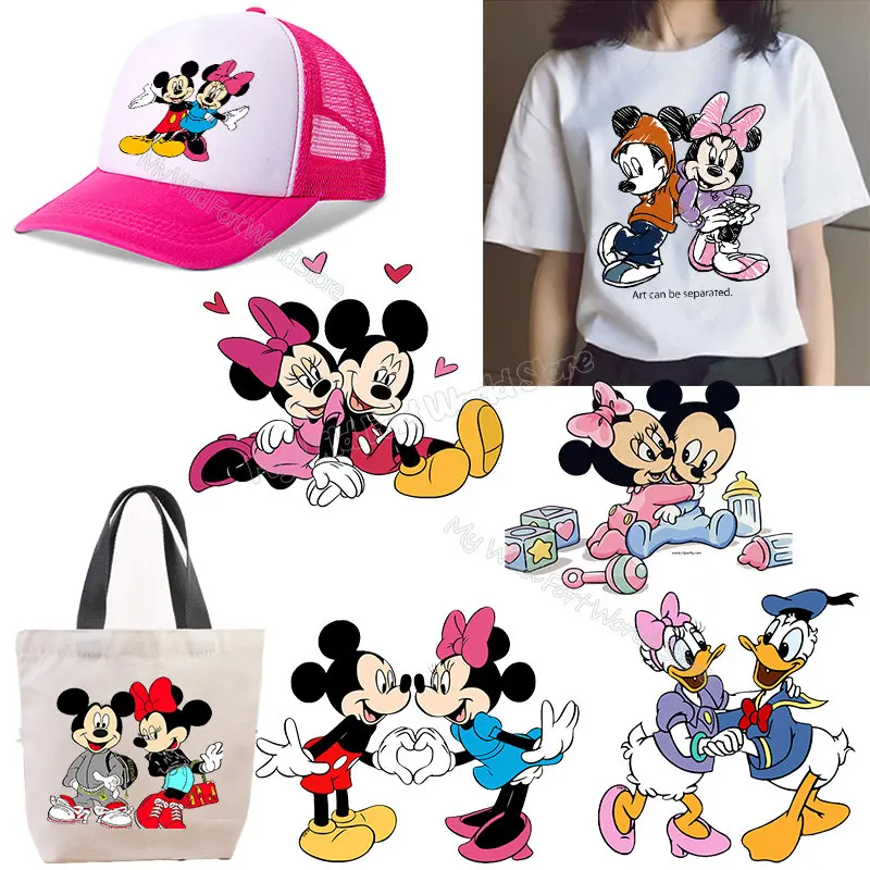 Mickey-Minnie-Mouse-Iron-on-Thermo-Sticker-Disney-Donald-Duck-Pluto-Hot-Transfer-DIY-Clothes ...