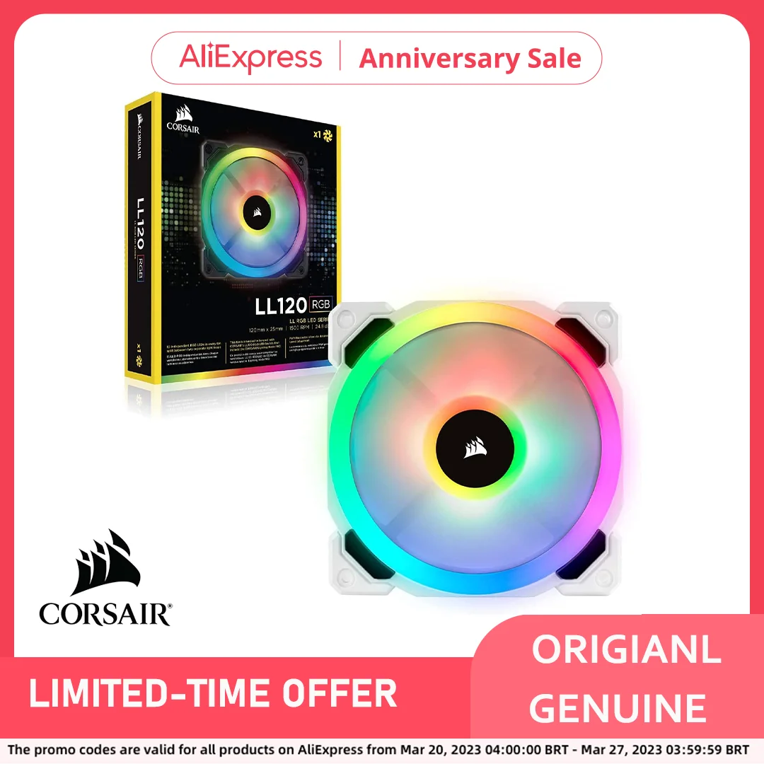 Corsair Ll Series, Ll120 /140 Rgb, 120mm/140mm Rgb Led Fan, Single/dual ...