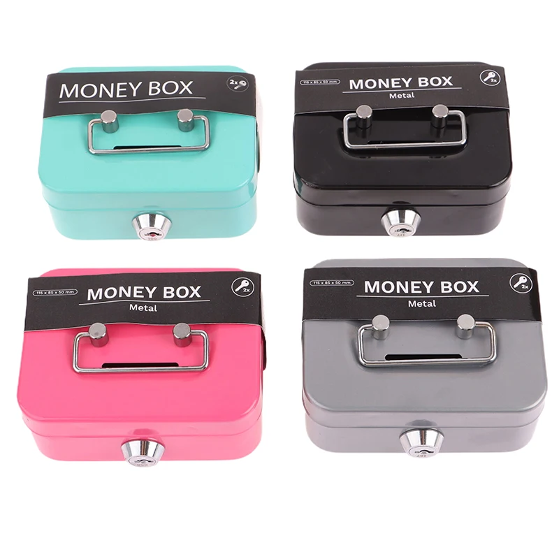 Money-Safe-Box-Mini-Cash-Box-Metal-Key-Money-Bank-Small-Security-Lock ...