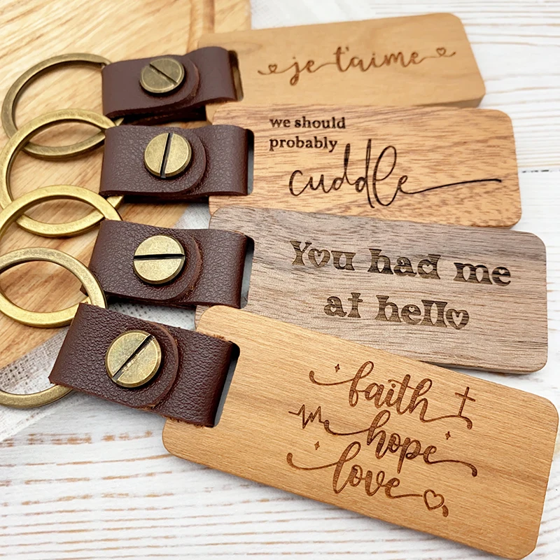 Wooden-Keychain-Inspirational-Love-Quotes-Laser-Engraved-Keyring-Bag ...