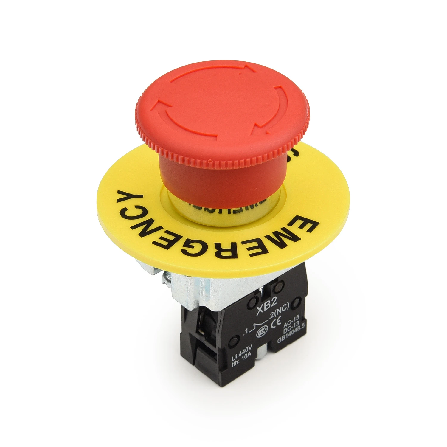APIELE 22mm NC Red Mushroom Emergency Stop Push Button Switch 600V 10 ...