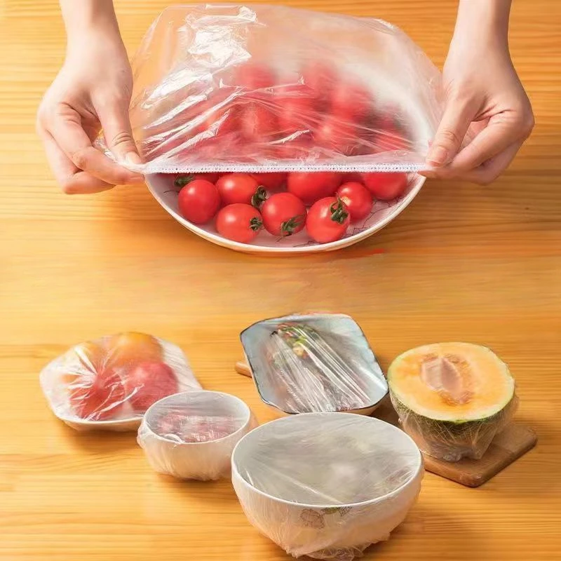 100Pcs-Disposable-Food-Cover-Wrap-Plastic-Bag-Food-Grade-Vegetable ...