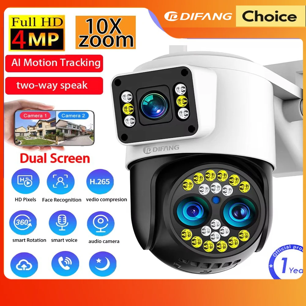 Difang 8MP 10X Zoom 3 Lens IP66 Waterproof Outdoor Wireless ...