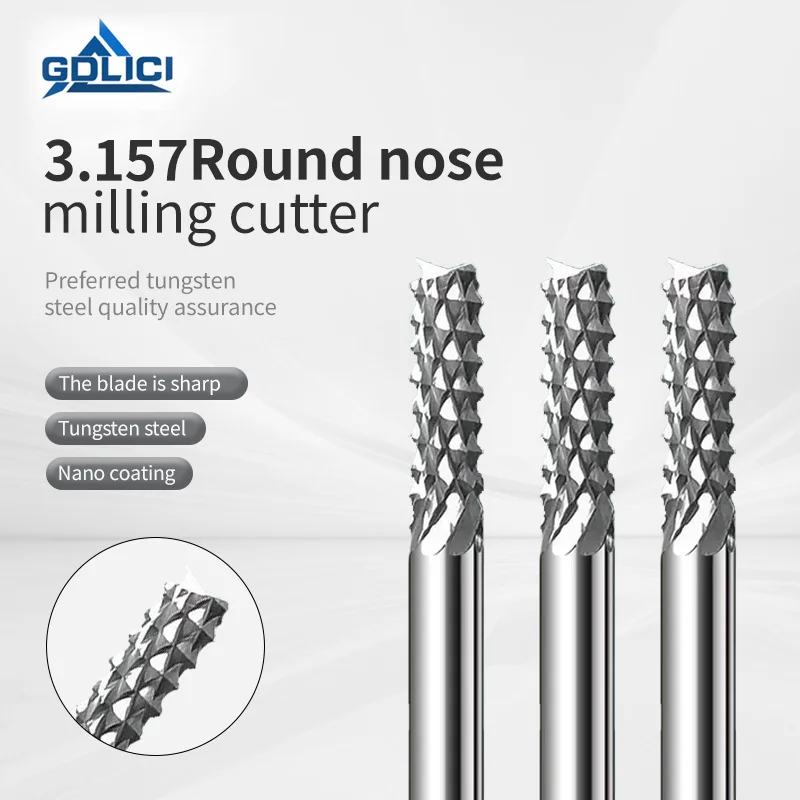 3.175mm Thread End Mill Carbide Milling Cutter Tungsten Steel Corn ...