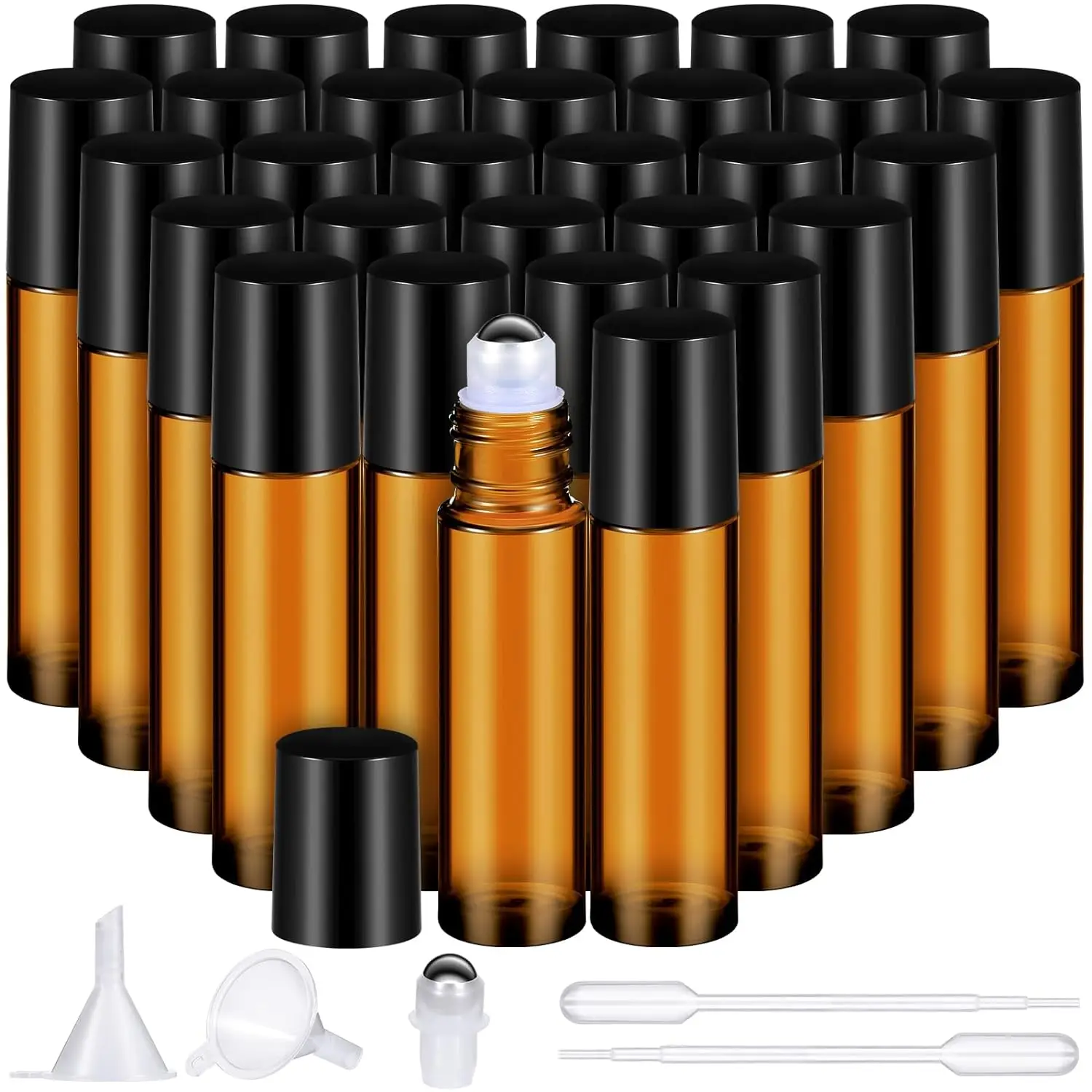 Botellas-enrollables-de-vidrio-mbar-recipientes-rellenables-para-l ...