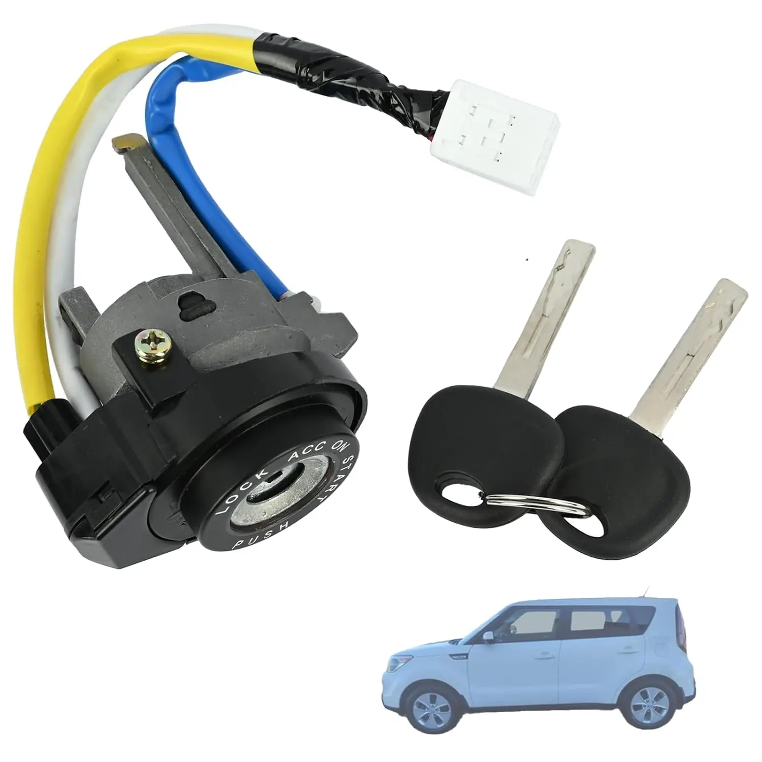 Illuminated-Ignition-Switch-Lock-Cylinder-with-2-Keys-Compatible-with ...