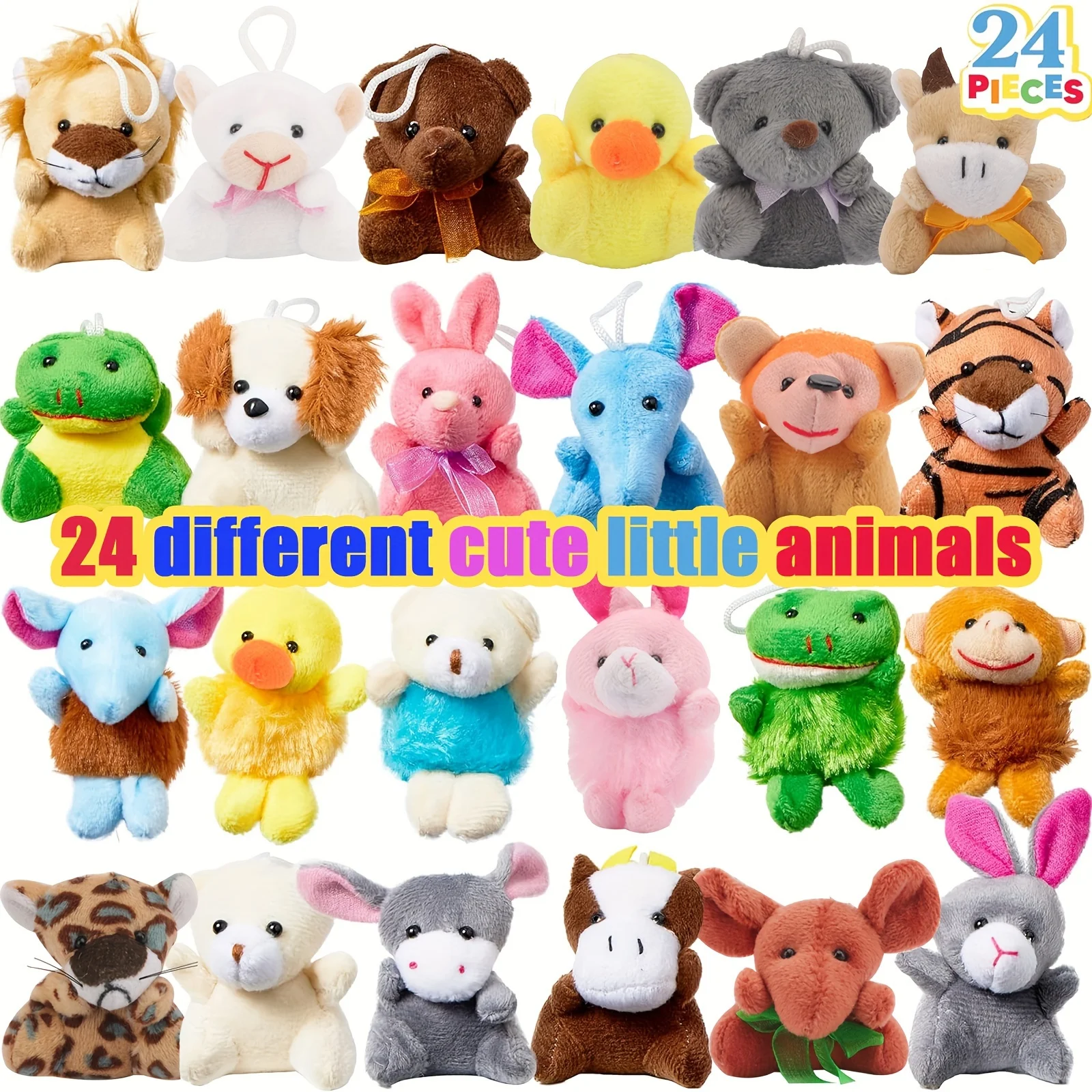 24pcs-Mini-Plush-Animal-Toy-Set-Cute-Animals-Keychain-Decoration-for ...