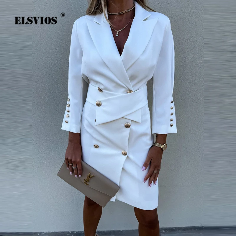 Robe-blazer-slim-pour-femme-robe-de-bureau-pour-femme-bouton-d-contract ...