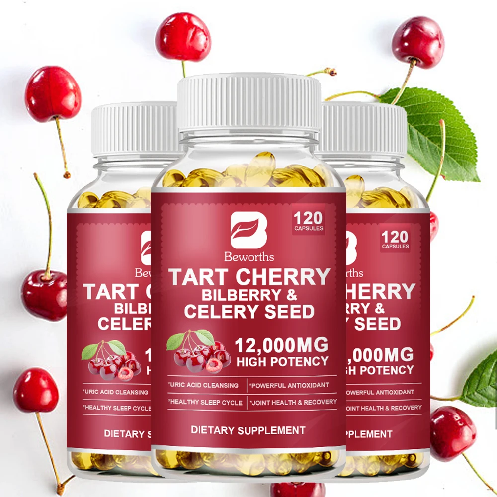 Organic Tart Cherry Extract Capsules with Bilberry Fruit & Celery Seed ...