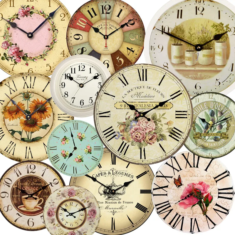 24Pcs-Pack-Retro-Antique-Clock-Dial-Vintage-Sticker-DIY-Craft ...