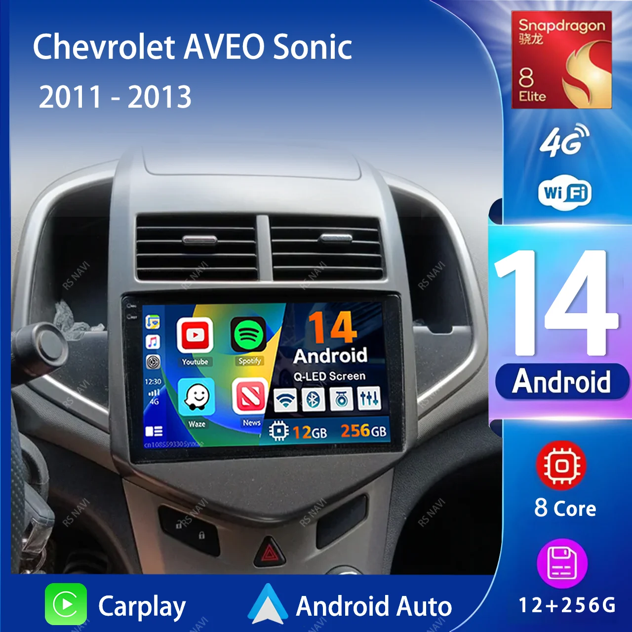 Android-14-Carplay-Auto-2K-pantalla-Radio-de-coche-reproductor ...