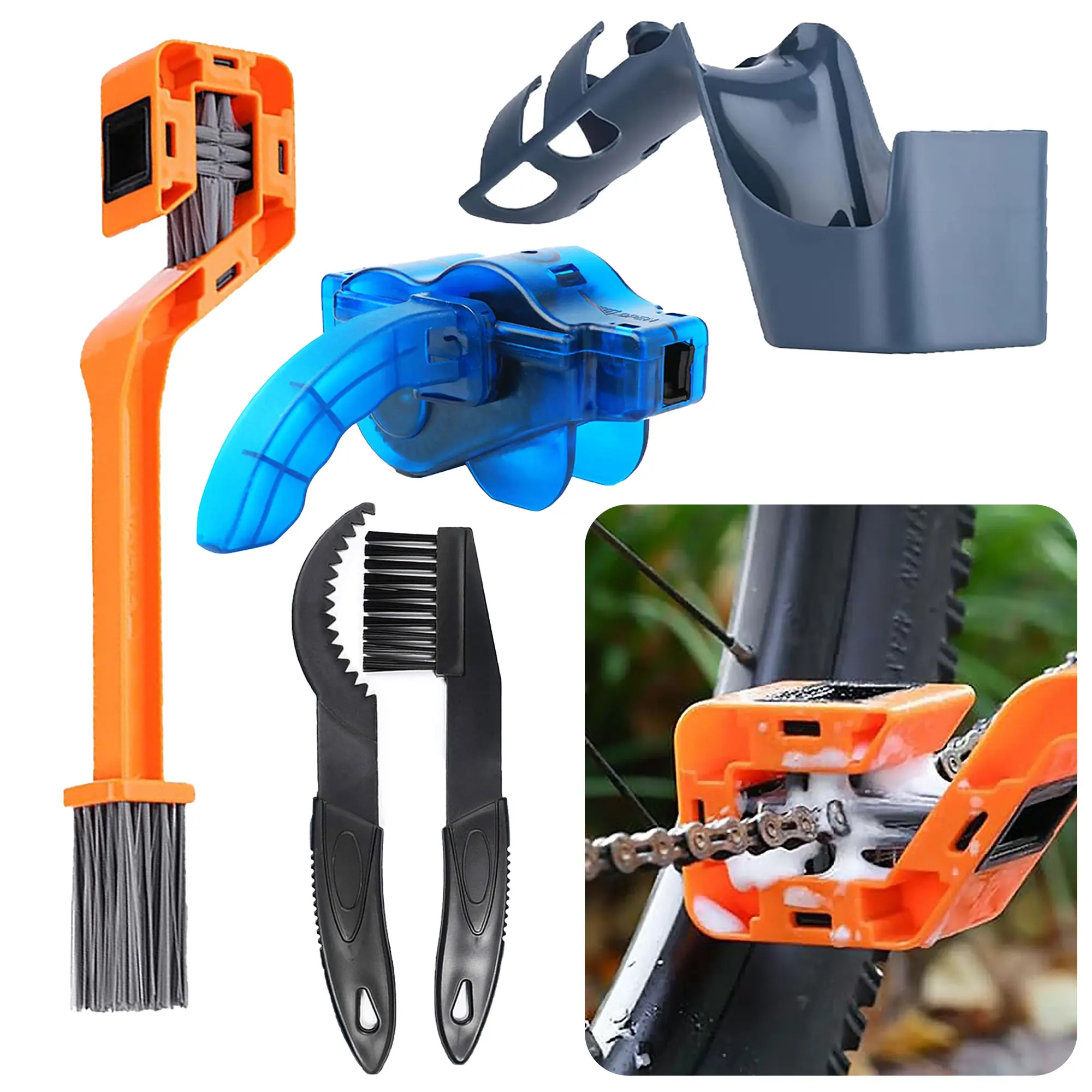Precision Bicycle Cleaning Brush Tool Including Bike Chain Scrubber ...