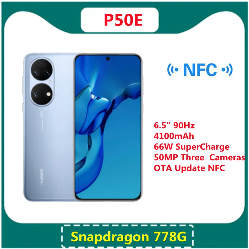 Huawei teléfono inteligente P50E 4G, Original, Snapdragon 778G, 6,5 ", 90Hz, 4100mAh, 66W, de ...