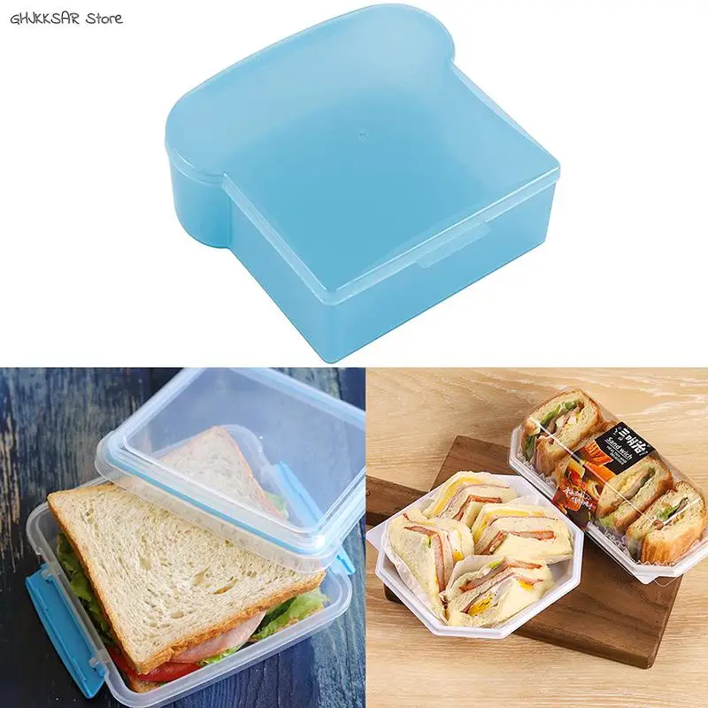 Transparent-Toast-Shape-Food-Container-Microwaveable-Bread-Box-Sandwich ...