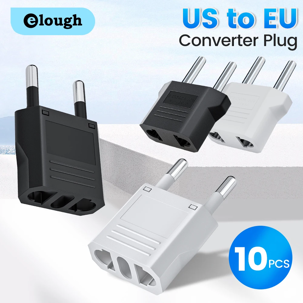 Elough-EU-Euro-KR-Plug-Adapter-US-to-EU-Plug-Adapter-Travel-KR-EU ...