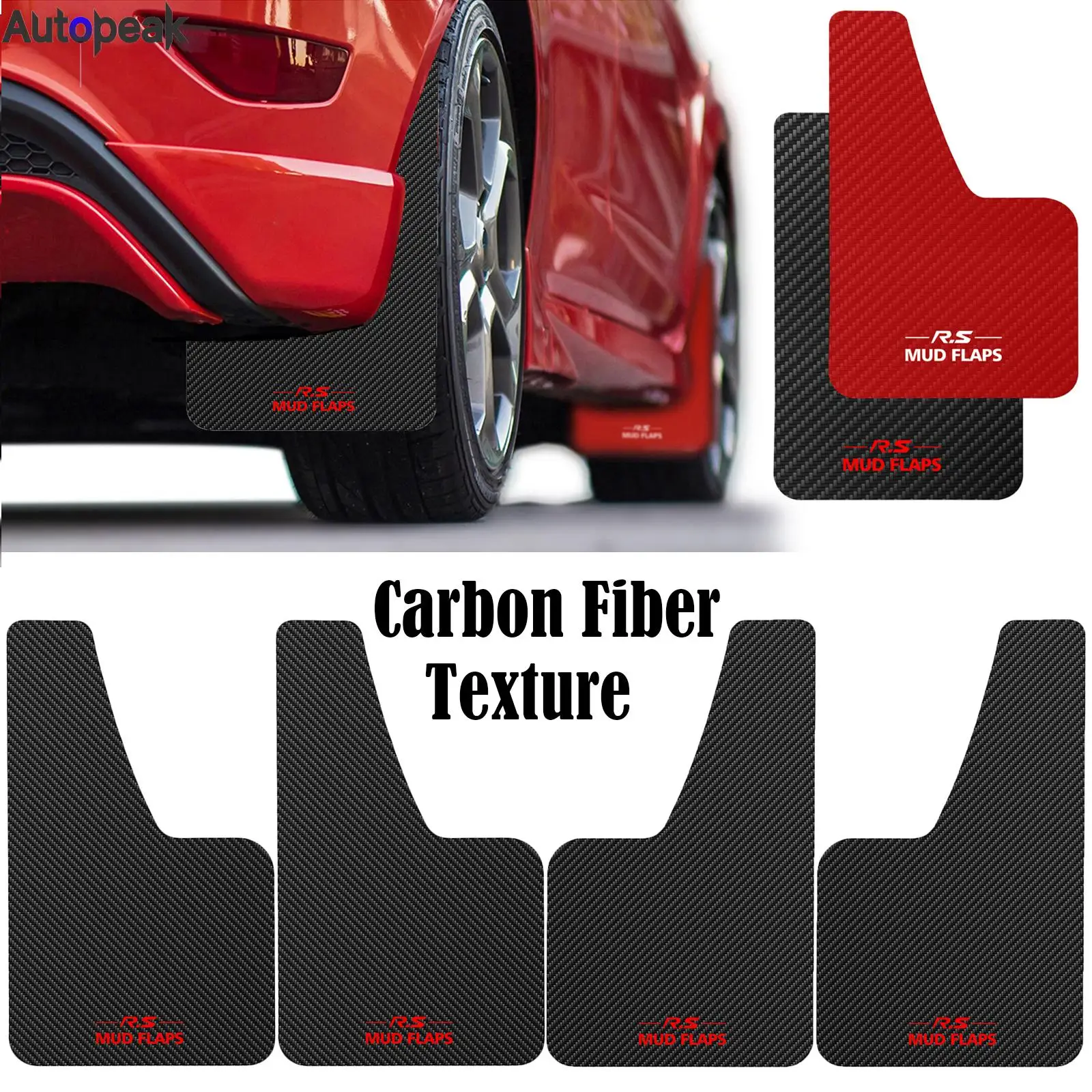 Carbon-Fiber-Effect-Splash-Guards-Para-lamas-do-carro-Fender-Cover ...