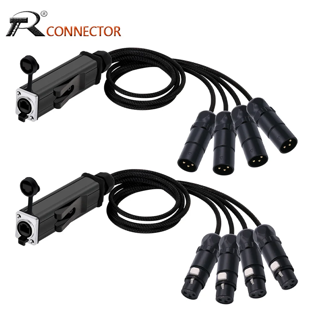 Waterproof RJ45 CAT5 with Shielded to 3Pin XLR Audio Cable Splitter for ...