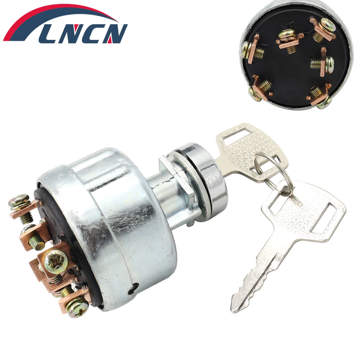 Motorcycle Ignition Starter Key Switch 4 Position 6 Terminal 2 Keys ...