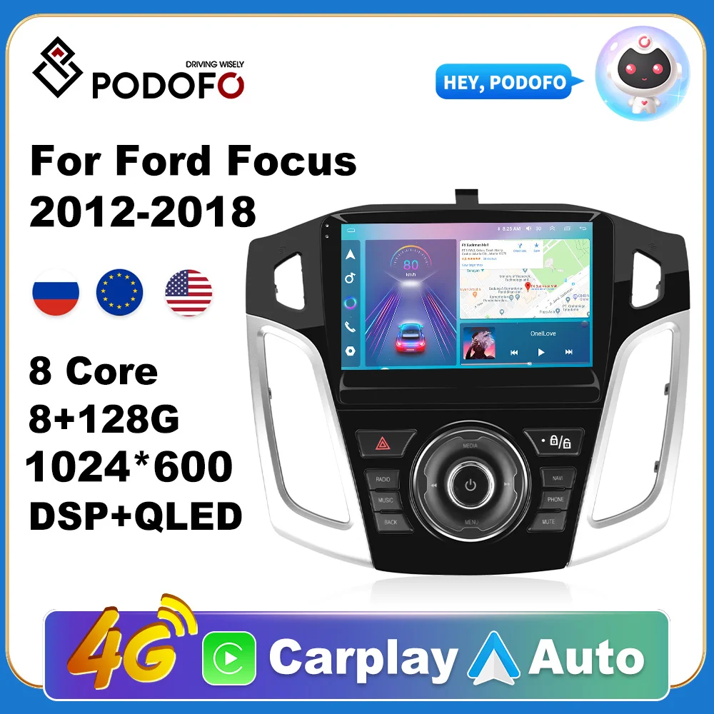 Podofo-Car-Android-Carplay-Radio-Multimedia-Player-For-Ford-Focus12-18 ...