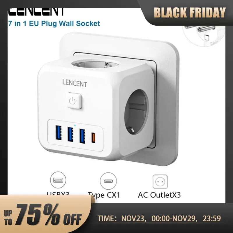 Extensor-de-enchufe-de-pared-inteligente-con-3-salidas-de-CA-3-puertos ...