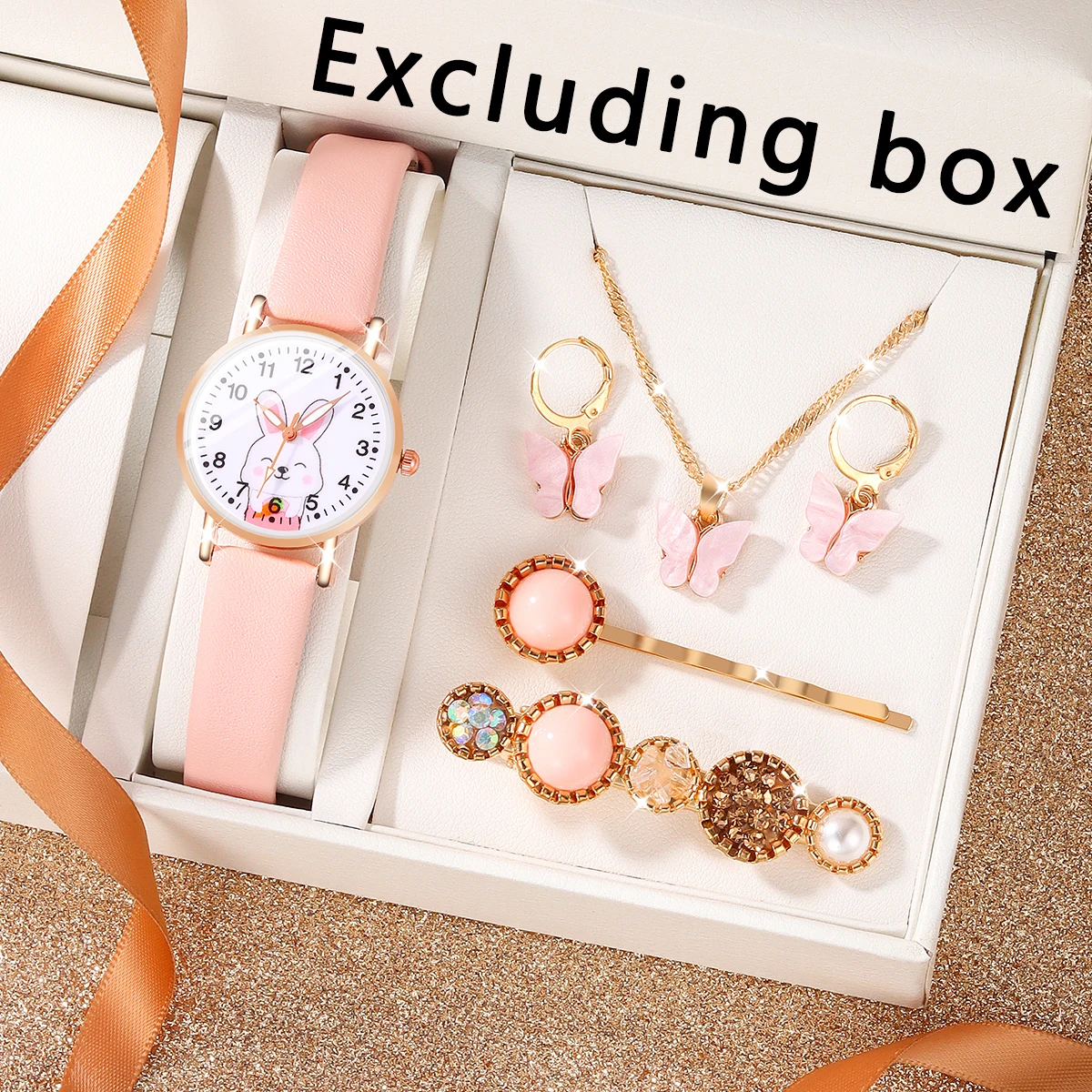 Reloj-Digital-de-cuarzo-para-mujer-cron-grafo-de-piel-rosa-con-3-piezas ...